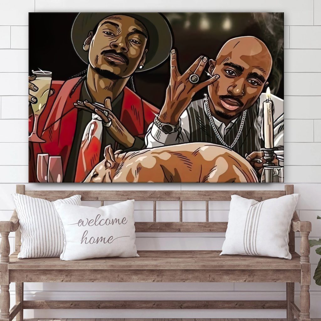 Tupac Shakur And Snoop Dogg Gangsta Party Poster Canvas
