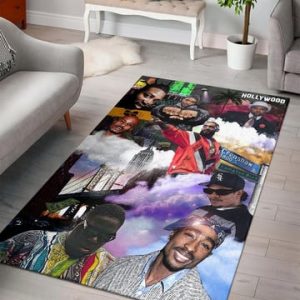 Hip Hop 90s Style Black Rapper 90s Rug Rug Carpet