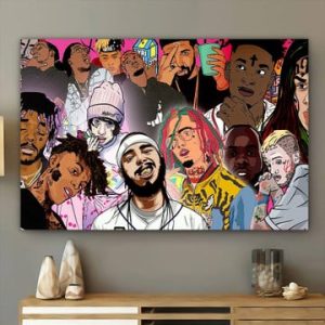 Rap Us Rappers Hip-Hop Music Area Poster Canvas