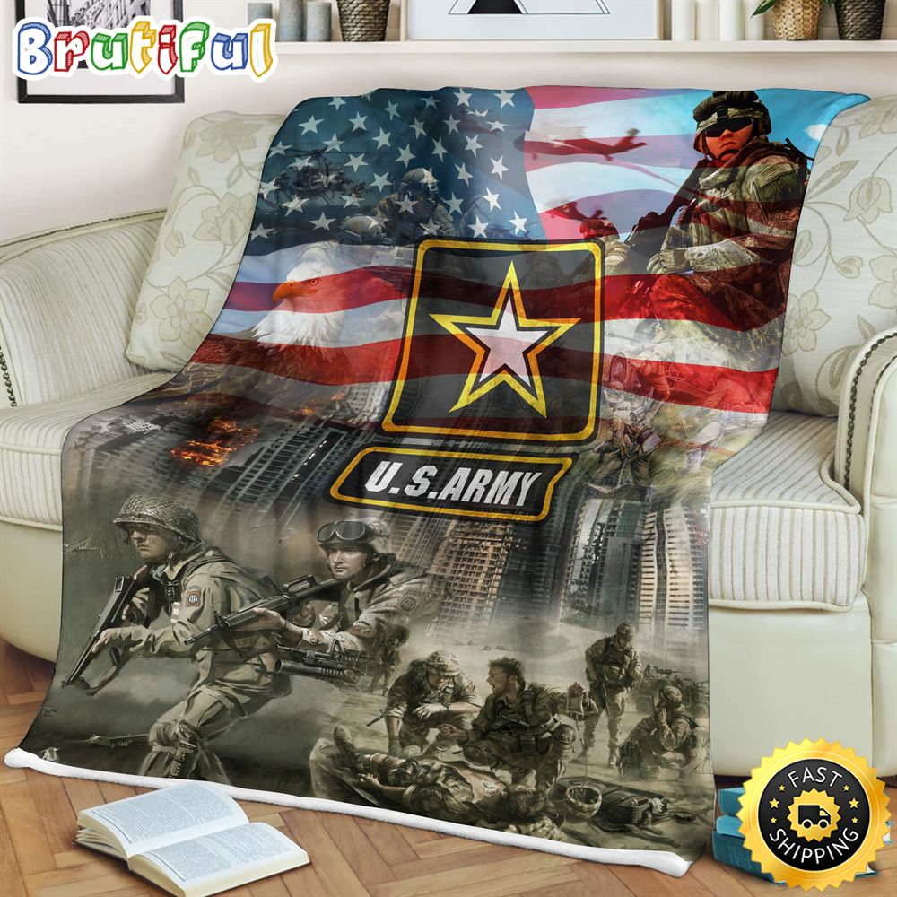 U.S Army And Soldiers Fleece Throw Blanket