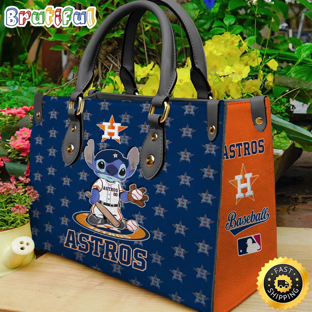 Houston Astros Stitch Women Leather Hand Bag