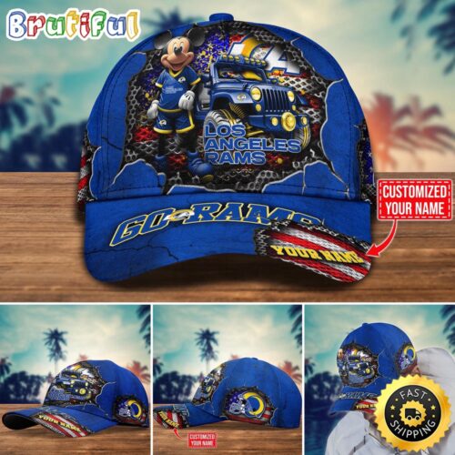 Los Angeles Rams Baseball Cap Mickey Mouse Customize Cap