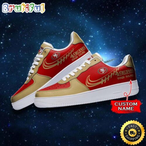 Custom NFL San Francisco 49Ers Air Force 1 Shoes Sneaker Football Shoes ...