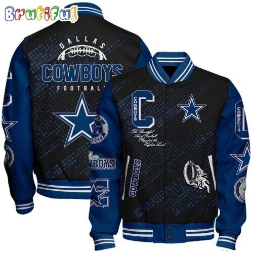 NFL Dallas Cowboys Baseball Jacket Print Logo Team Football Jacket