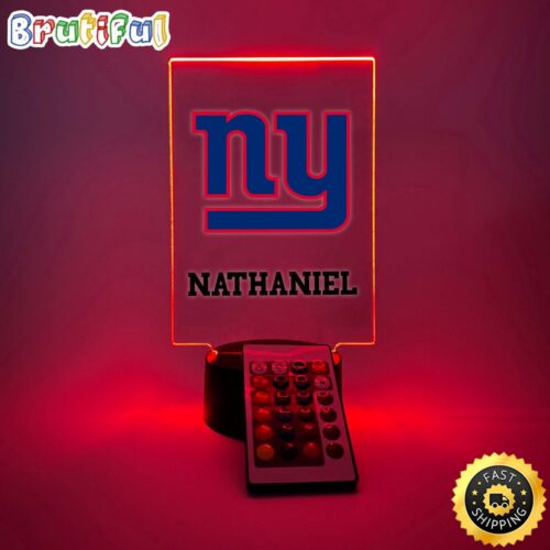 NFL New York Giants Night Light Table Desk Lamp Stand Sports Fan LED Light
