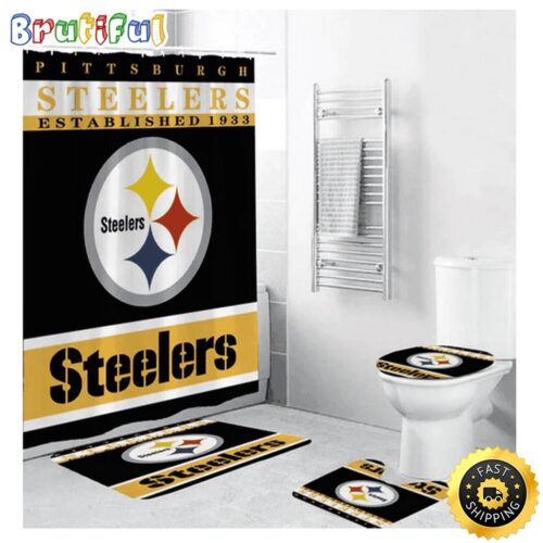 NFL Pittsburgh Steelers Grey Logo Highlight Bedding Set