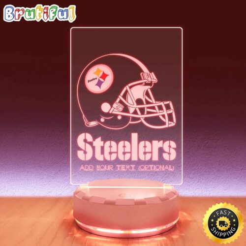 NFL Pittsburgh Steelers Night Light Helmet Logo Sports LED Light