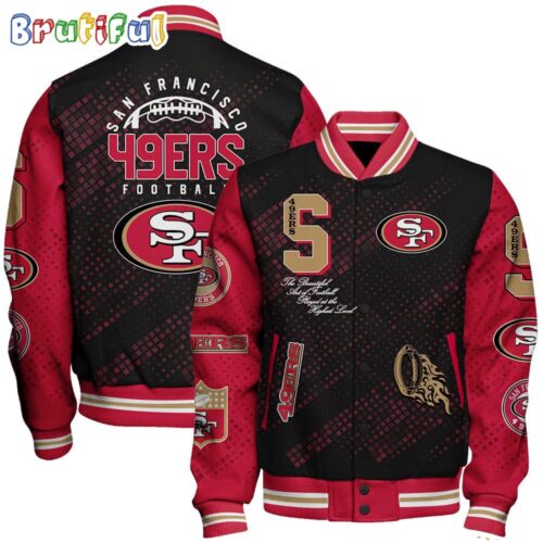 NFL San Francisco 49ers Baseball Jacket Print Logo Team Football Jacket
