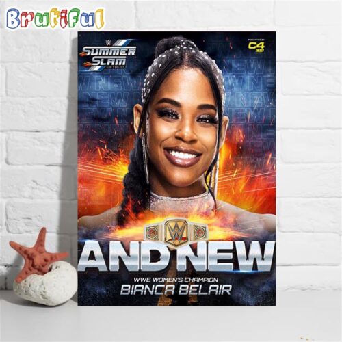 Bianca Belair And New WWE Womens Champion At WWE SummerSlam Wall Art ...