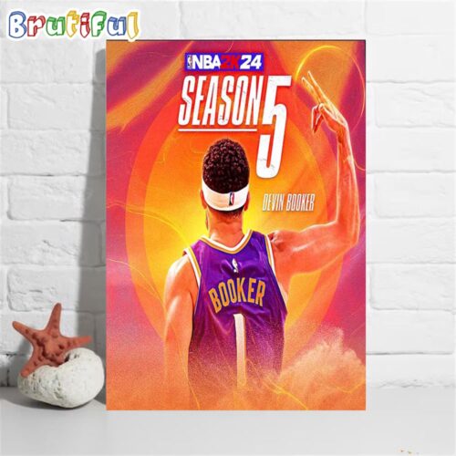 Devin Booker on Cover NBA 2K24 Season 5 Wall Art Poster Canvas