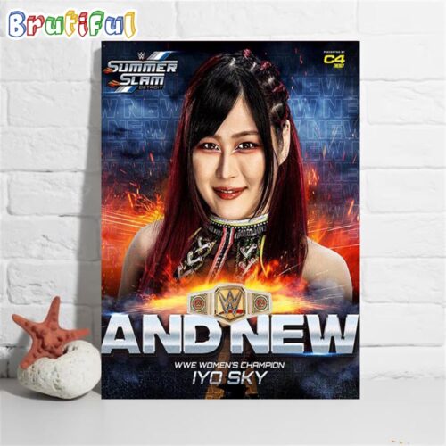 Iyo Sky And New WWE Womens Champion At WWE SummerSlam Wall Art Poster ...