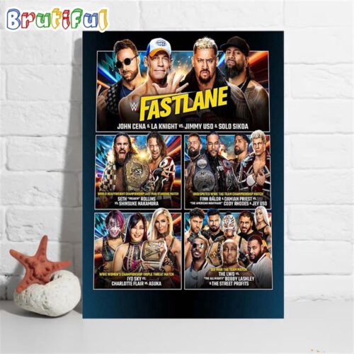 Official Poster For WWE Fastlane Match Up Wall Art Poster Canvas
