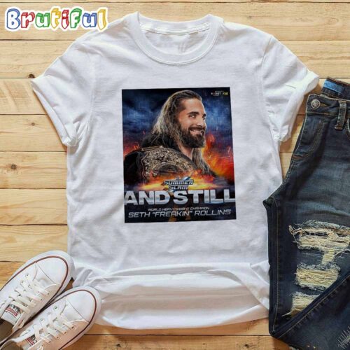 Seth Rollins And Still WWE World Heavyweight Champion Wall Art Poster ...
