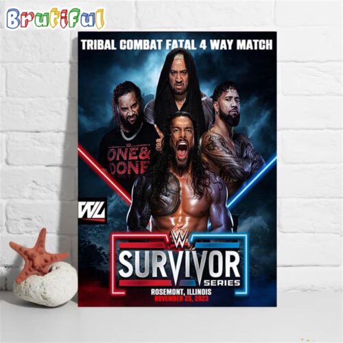 Tribal Combat Fatal 4 Way Match at WWE Survivor Series Wall Art Poster ...