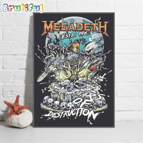 Megadeth Estd 1983 Years Of Destruction Version Skeleton Wall Art ...