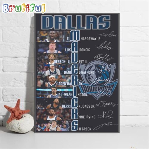 Dallas Mavericks Basketball Team 2024 Line Up Stars Signatures Wall Art ...
