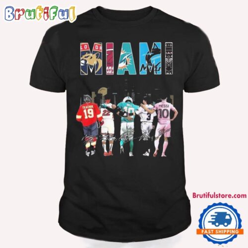 Miami Sport Team Player Signatures 2024 T Shirt