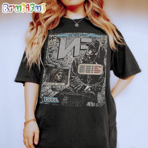 Nf Comic Shirt, 90S Vintage Merch Book Art Nf Hope Album World Tour T Shirt