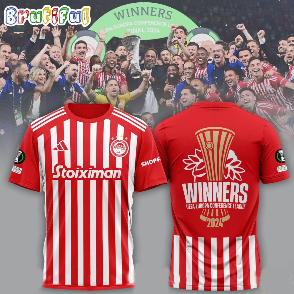 Olympiakos 2024 UEFA Europa Conference League Winners 3D Shirt