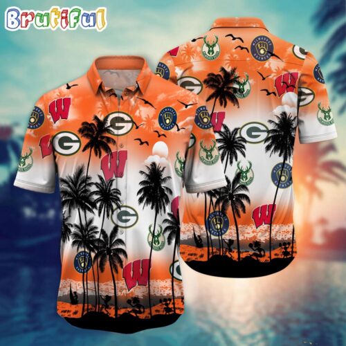 Wisconsin Sports Happy 4th Of July Hawaiian Shirt, Wisconsin Sports ...