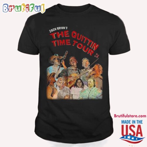 Vintage The Quittin Time Tour Bryan T Shirt, Zach Fan Tee