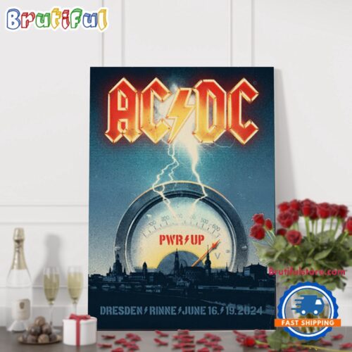 ACDC Pwr Tour 51 Years 1973-2024 Signatures Wall Art Poster Canvas