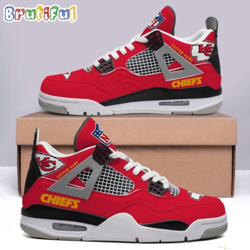 NFL Kansas City Chiefs Football Team Air Jordan 4 Shoes Sneaker