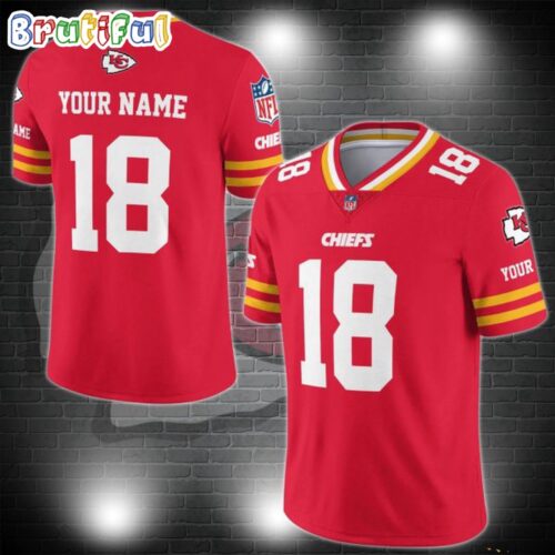 NFL Kansas City Chiefs Logo Team Custom Football Jersey, Football ...