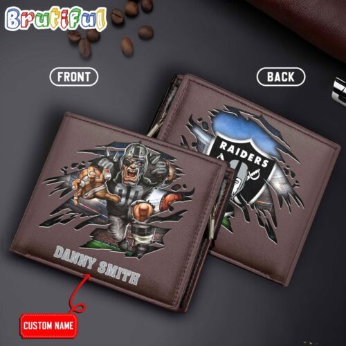 NFL Las Vegas Raiders Mascot Football Men's Leather Wallet