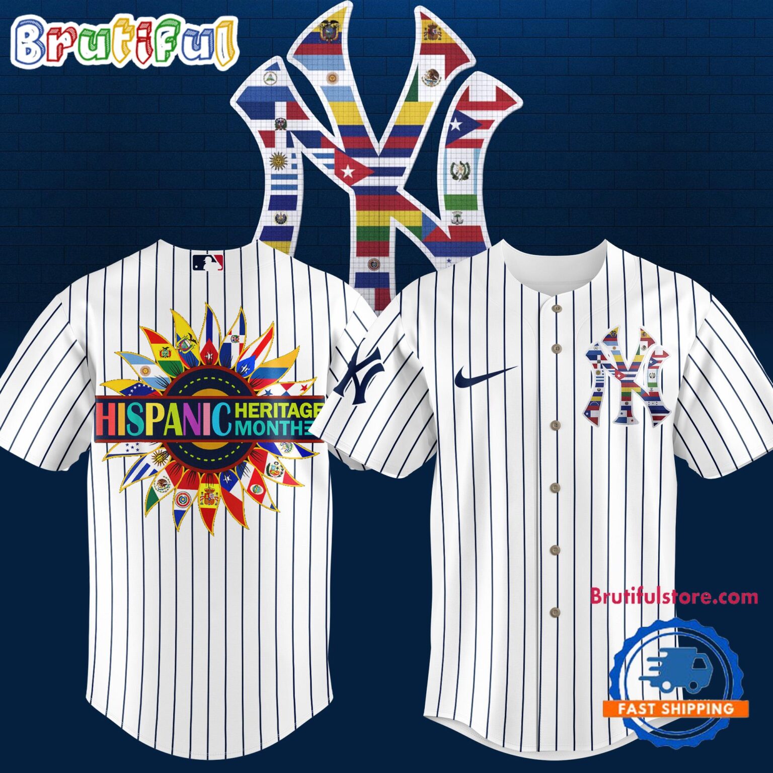 New York Yankees Happy Hispanic Heritage Month 2024 Baseball Jersey