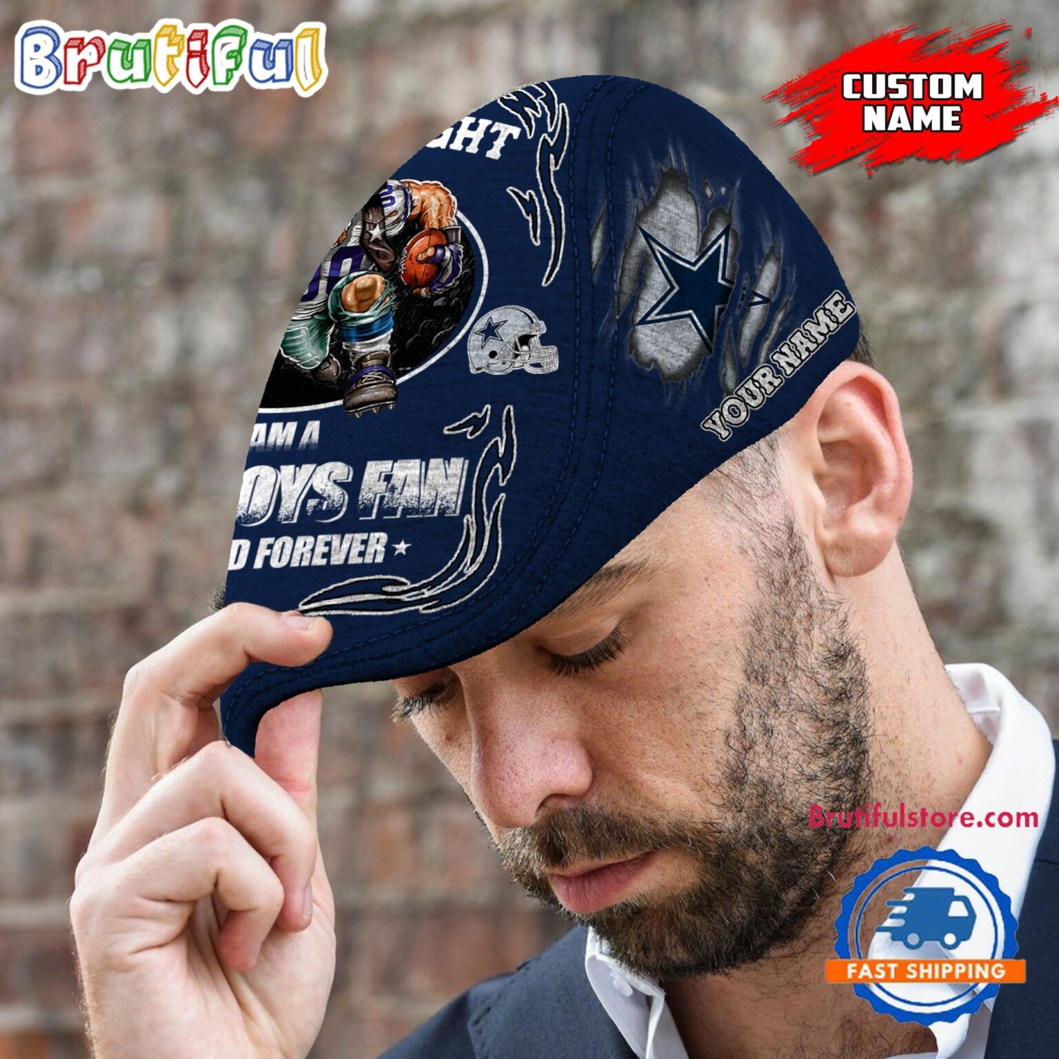 NFL Dallas Cowboys Mascot Football Fans Custom Jeff Cap