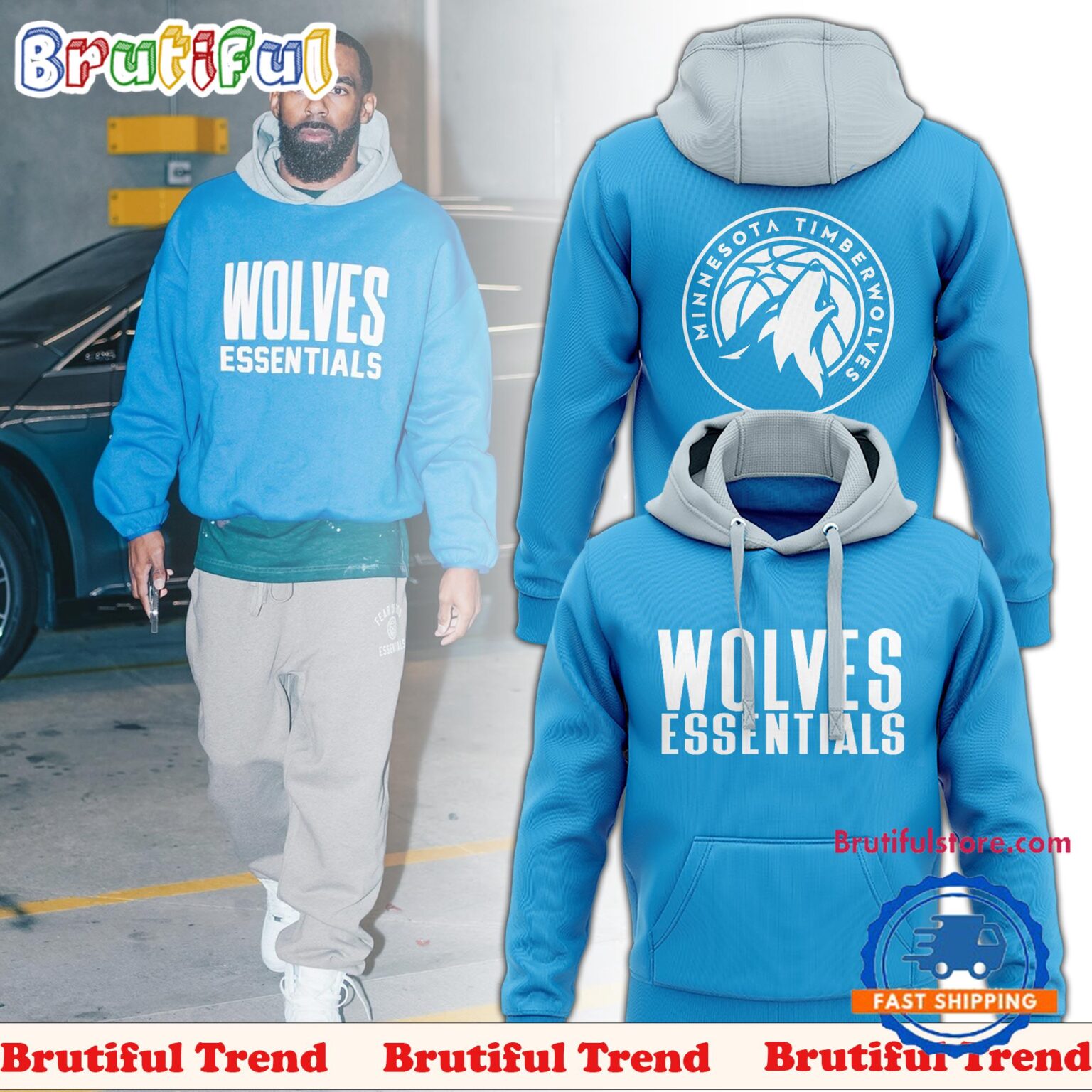 NBA Minnesota Timberwolves Bring Ya Ass Logo Est 1989 New Hoodie