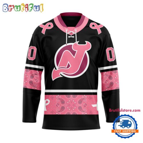 NHL New Jersey Devils In October We Wear Pink Breast Cancer Design ...