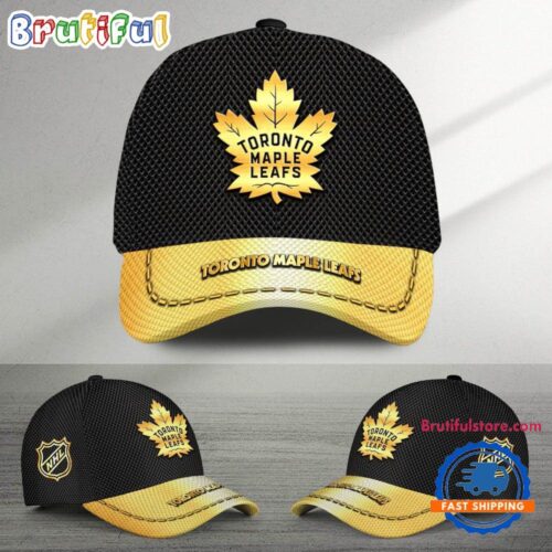 NHL Toronto Maple Leafs Black And Gold Design Cap Hats