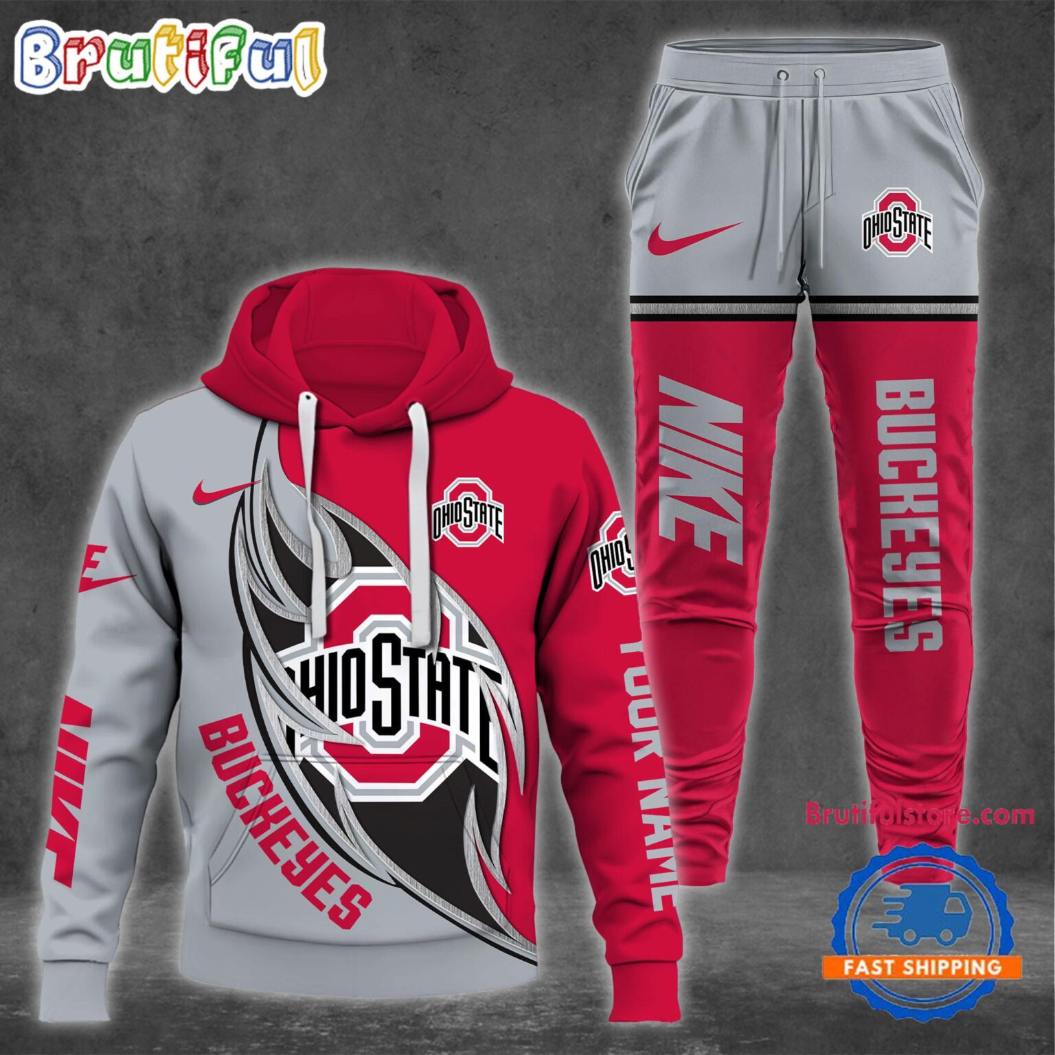 Ohio State Buckeyes Hoodie 3d Groot Hug Logo Ohio State Gift