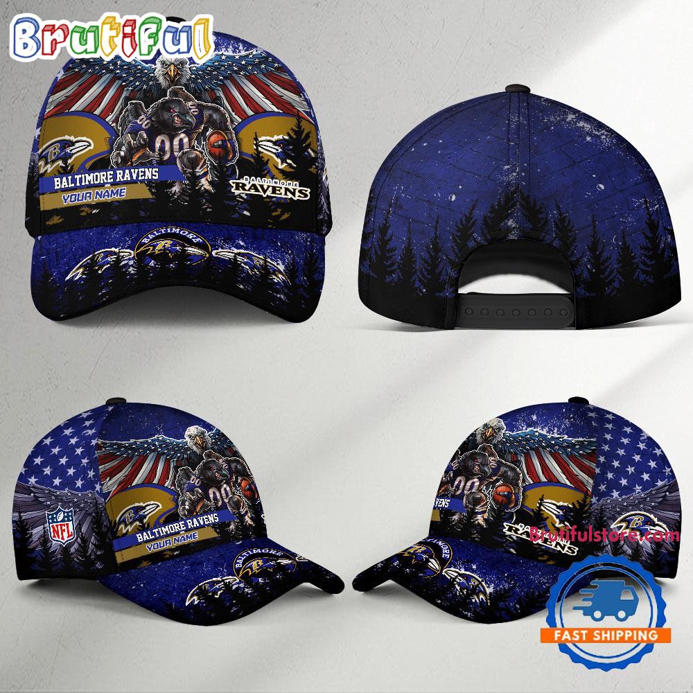 NFL Baltimore Ravens Mascot Logo Team Design Baseball Cap