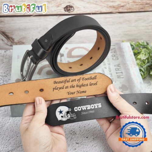 NFL Dallas Cowboys Football Team Logo Helmets Custom Men's Leather Belt