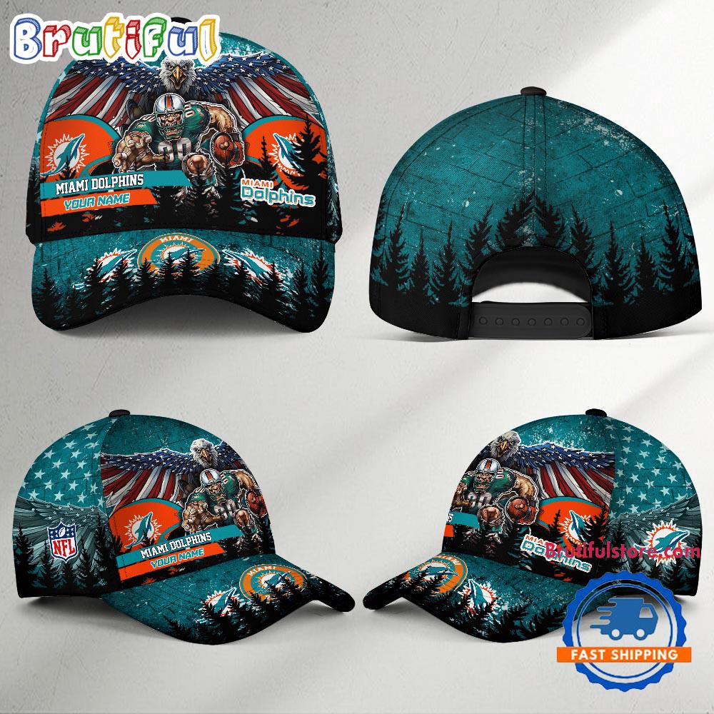 NFL Miami Dolphins Mascot Logo Team Design Baseball Cap