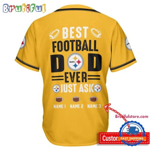 NFL Pittsburgh Steelers Best Dad Ever Baseball Jersey
