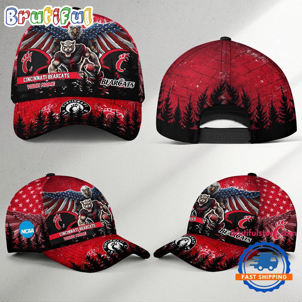 NCAA Cincinnati Bearcats Eagle American Flag Mascot Logo Baseball Cap