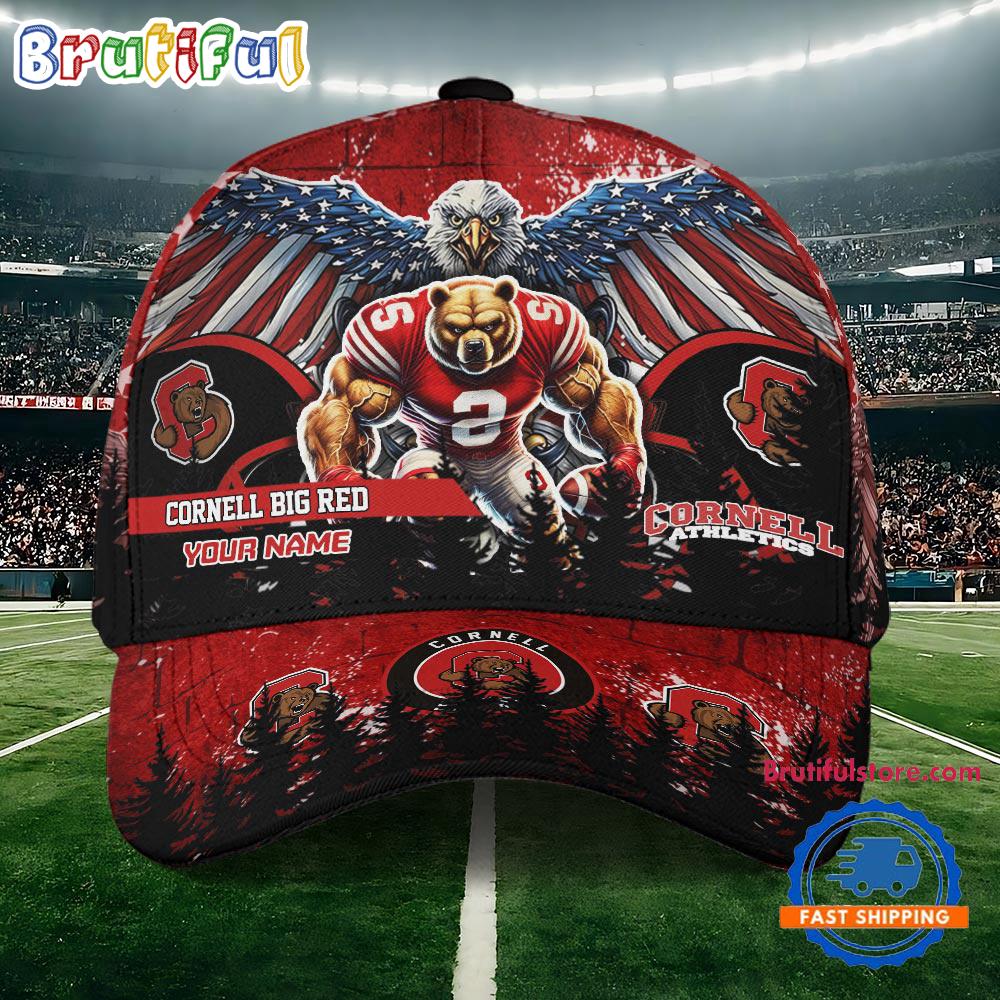 NCAA Cornell Big Red Eagle American Flag Mascot Logo Baseball Cap