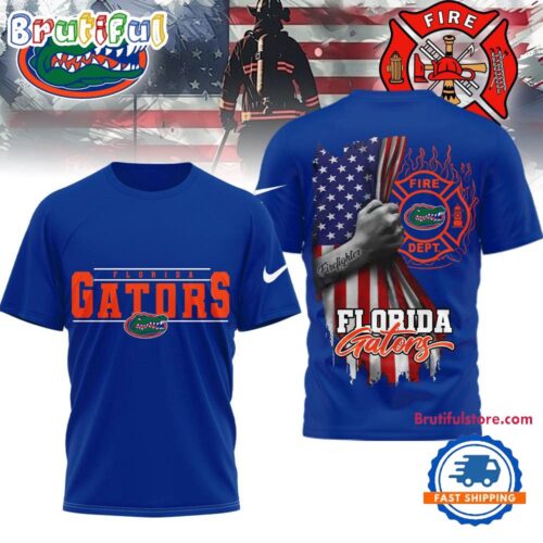 Florida Gators 2025 NCAA Firefighter American Flag 3D Shirt