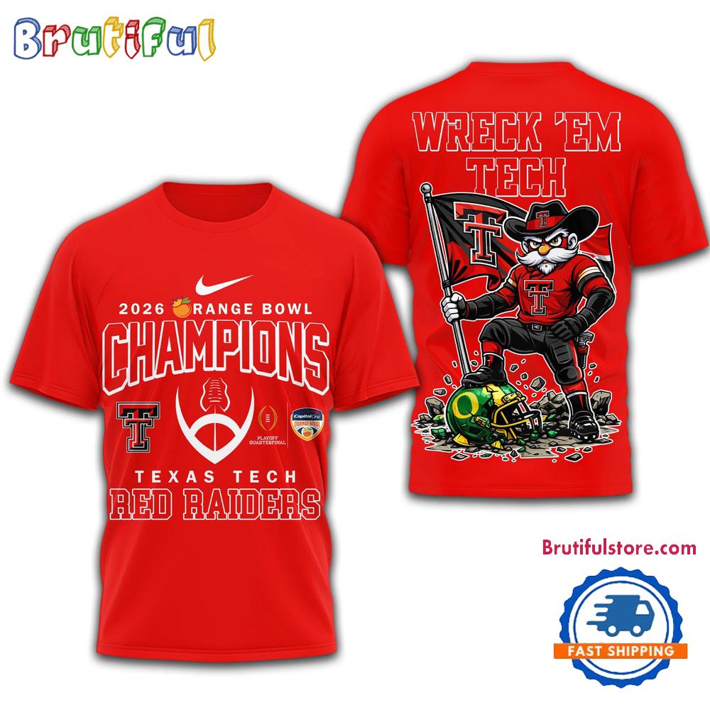 Texas Tech Red Raiders NCAA 2026 Orange Bowl Champions Mascot Flag ...